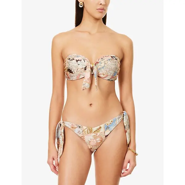 Zimmermann Floral-print Bandeau Bikini Top - Patch Multi