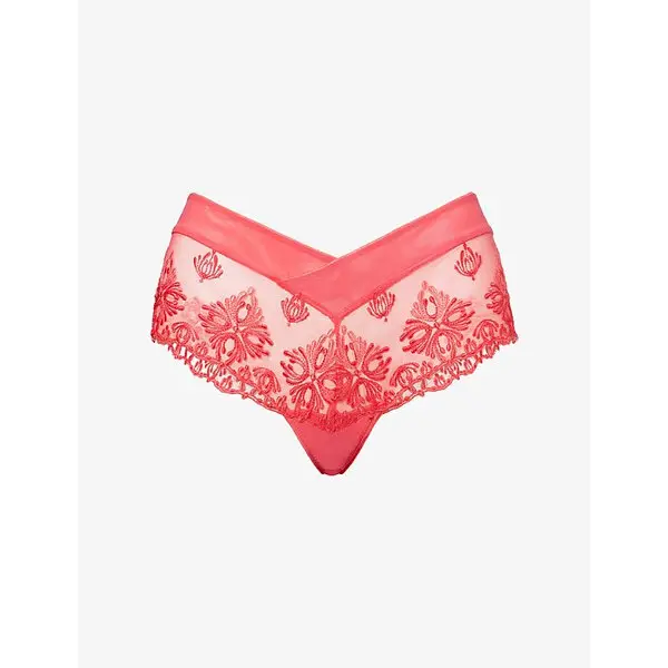 Chantelle Champs Elysees Shorty Lace Briefs - Sweet Velvet Red