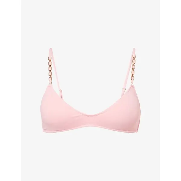 Melissa Odabash Lima Chain-embellished Bralette Bikini Top - Rose