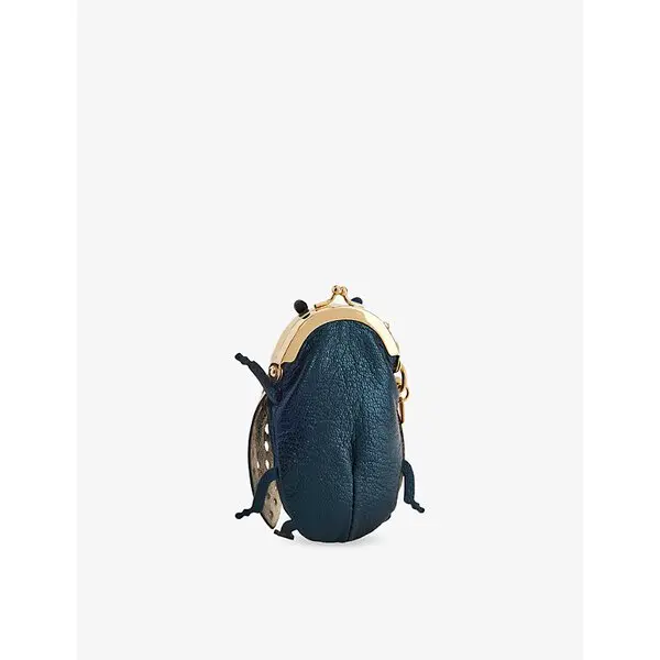 ANYA HINDMARCH Bug Metallic Leather Coin Purse Charm