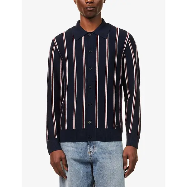 Simkhai Elio Stripe-pattern Wool Cardigan