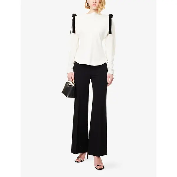 Simkhai Marlee Bow-embellished Woven Top