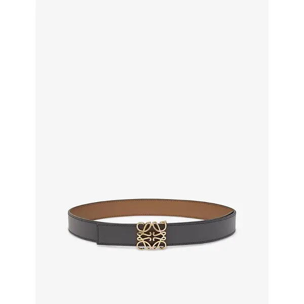 Loewe Anagram Bombé Reversible Leather Belt - Mocha/slate