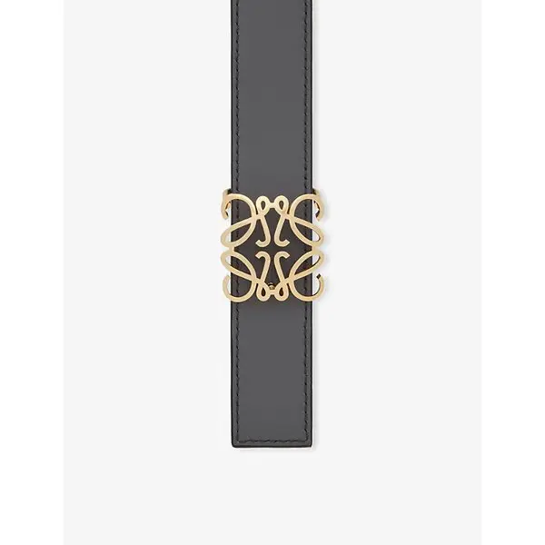 Loewe Anagram Bombé Reversible Leather Belt - Mocha/slate