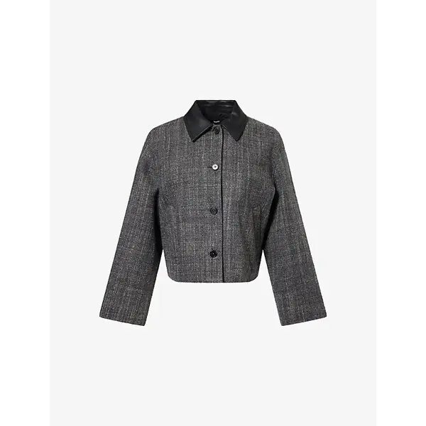 Theory Collared Boxy Wool-blend Jacket