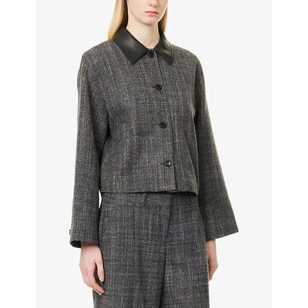 Theory Collared Boxy Wool-blend Jacket