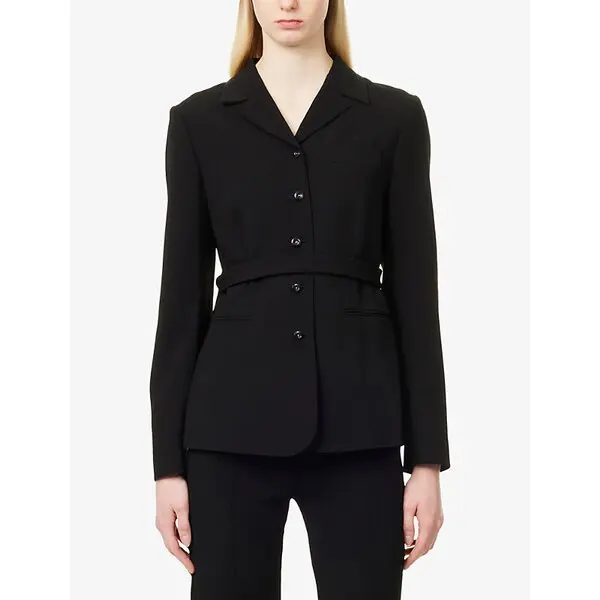 Theory Belted Tie-waist Woven Blazer