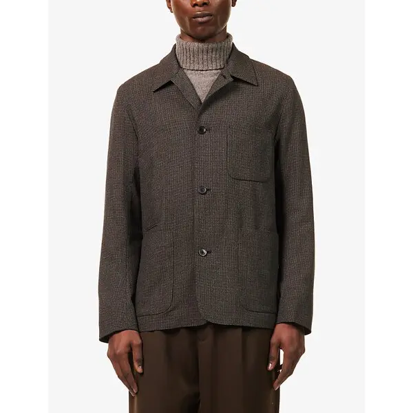 Paul Smith Houndstooth Wool Jacket - Grey