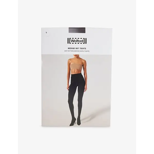 Wolford High-rise Dot Wool-blend Tights - 7005 Black