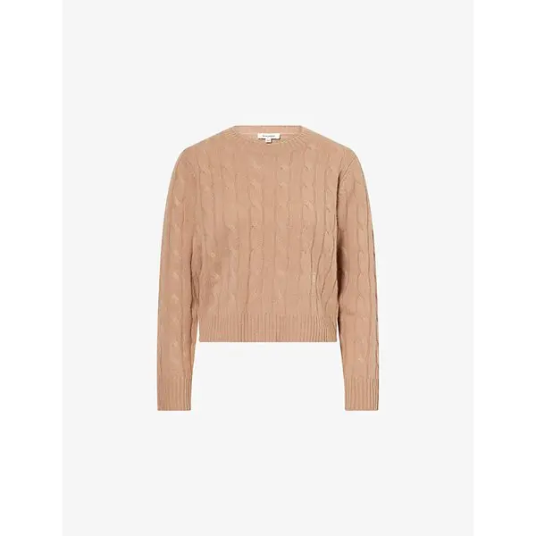 SPORTY & RICH Cable-knit Cashmere-and-wool Jumper - Camel