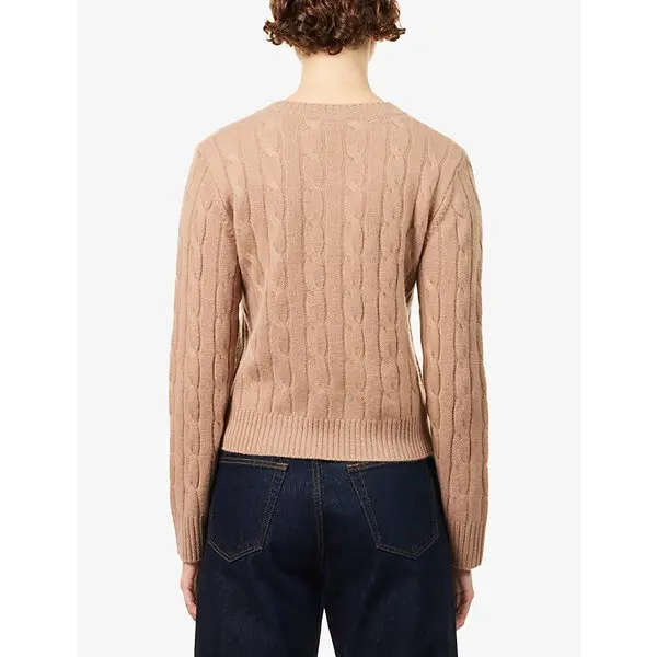SPORTY & RICH Cable-knit Cashmere-and-wool Jumper - Camel
