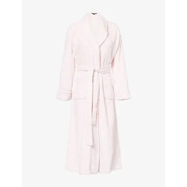 Ralph Lauren Logo Embroidery Soft Long Fleece Robe - Pink