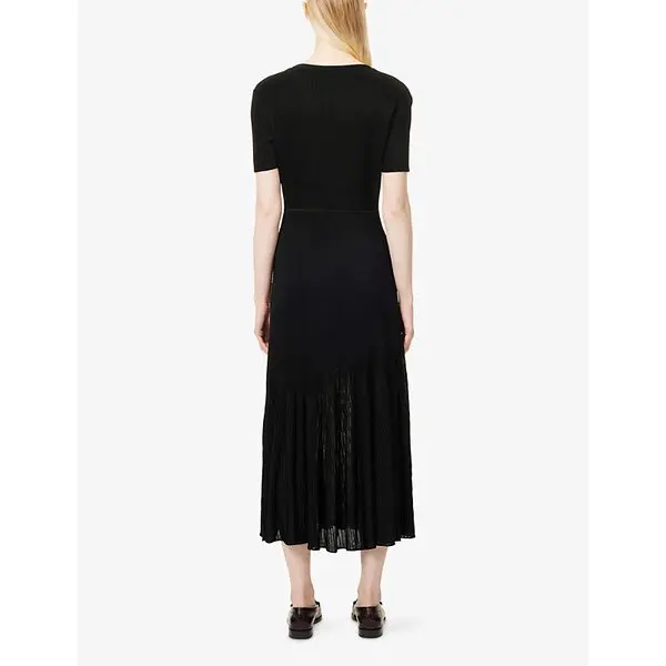 theory ribbed midi dress Theory Ribbed Side-Tuck Asymmetric Midi Dress
