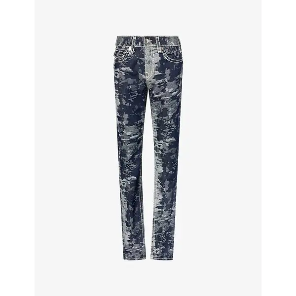 True Religion Jacquard Billy Flap Bootcut Denim Jeans - Rinse