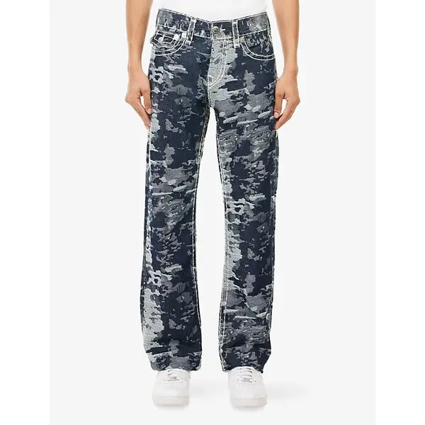 True Religion Jacquard Billy Flap Bootcut Denim Jeans - Rinse