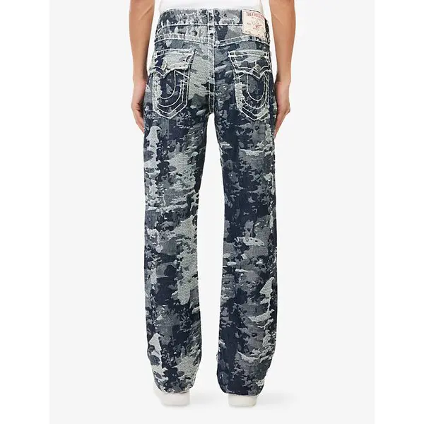 True Religion Jacquard Billy Flap Bootcut Denim Jeans - Rinse