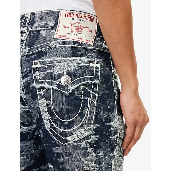 True Religion Jacquard Billy Flap Bootcut Denim Jeans - Rinse