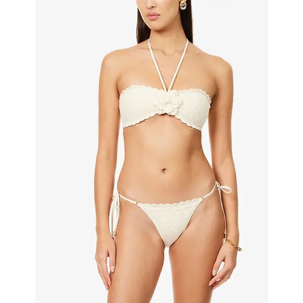 Zimmermann Awaken Crochet Flower Bikini