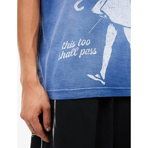 HELLSTAR Carty Graphic-print Cotton-jersey T-shirt - Blue