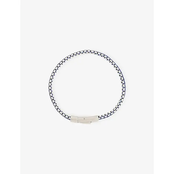 Tateossian Tris Button Stainless Steel Bracelet - Blue
