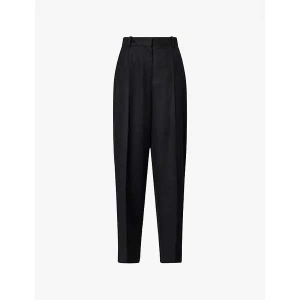 TOTEME Flannel Wide-leg Woven Trousers - Black