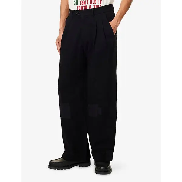 STORY MFG. Fenn Wide-leg Cotton Trousers - Black