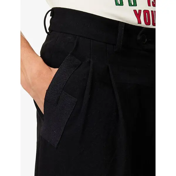 STORY MFG. Fenn Wide-leg Cotton Trousers - Black