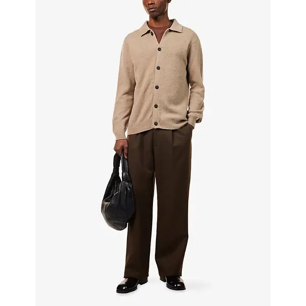 Sunspel Knitted Lambswool Cardigan With Collar