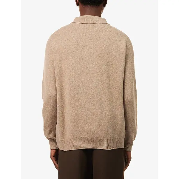 Sunspel Knitted Lambswool Cardigan With Collar