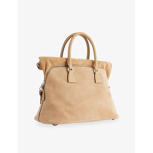 MAISON MARGIELA Soft 5ac Medium Suede Top Handle Bag - Camel
