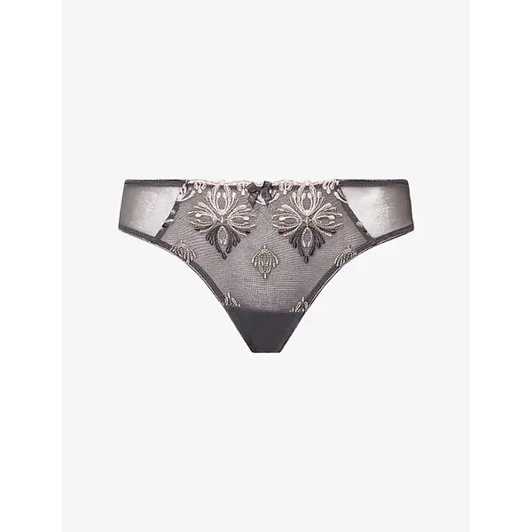 Chantelle Champs Elysees Tanga Lace Briefs - Blushed Ash