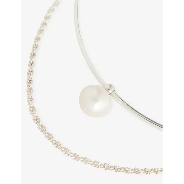 PLOW Fresh-water Pearl-charm Sterling- Choker