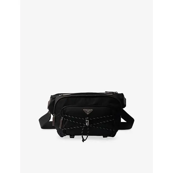 Prada Re-nylon And Leather Shoulder Bag - Black
