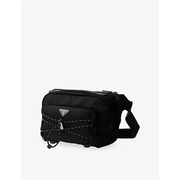 Prada Re-nylon And Leather Shoulder Bag - Black