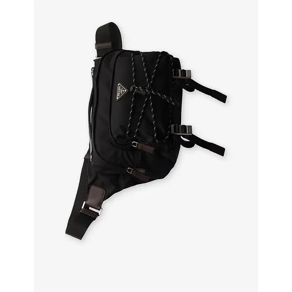 Prada Re-nylon And Leather Shoulder Bag - Black