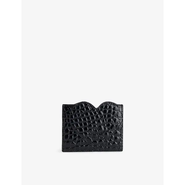 VIVIENNE WESTWOOD Heart Croc-embossed Leather Card Holder - Black