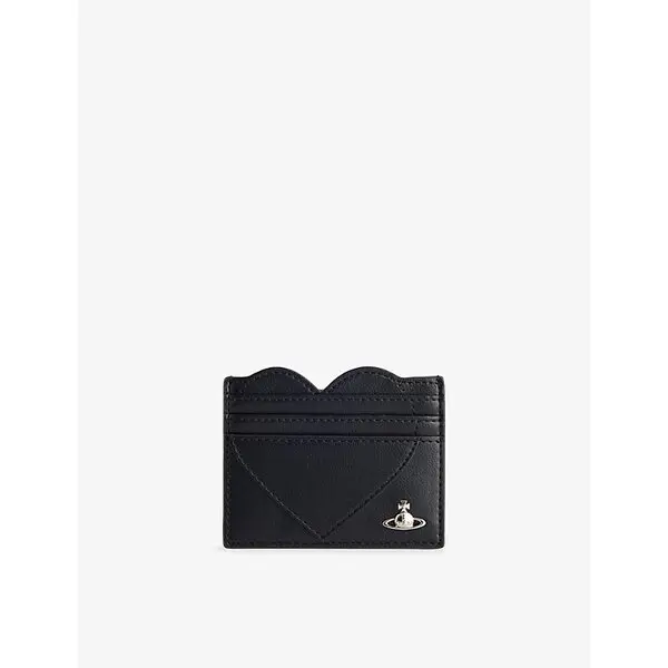 VIVIENNE WESTWOOD Heart Leather Card Holder - Black
