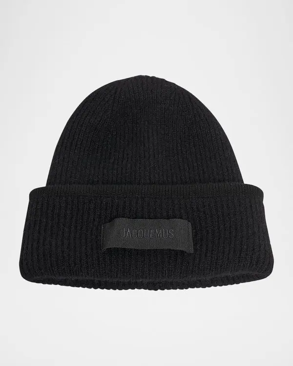 Jacquemus Le Bonnet Gros Grain Beanie - Black