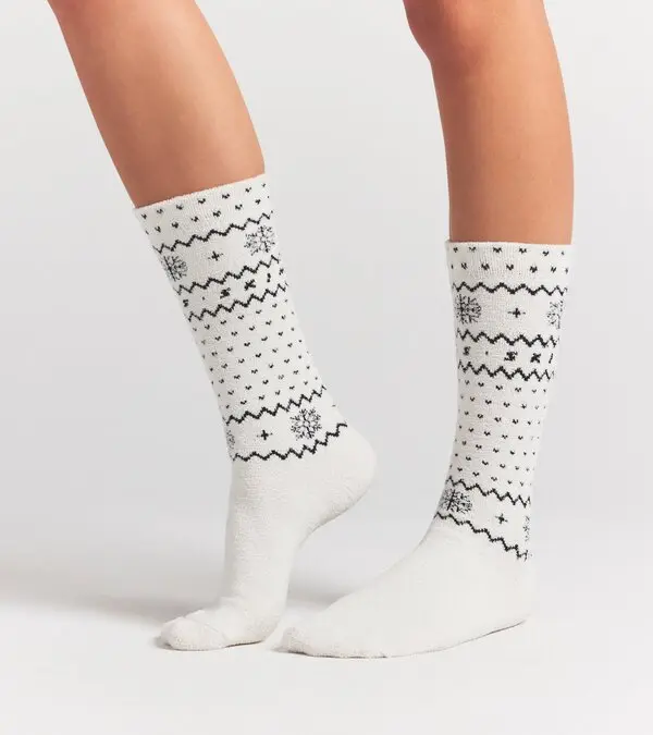 SKIMS Cozy Lite Sock - Marble Heart Fair Isle