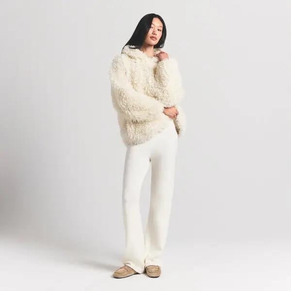 SKIMS Faux Fur Hoodie - Egret
