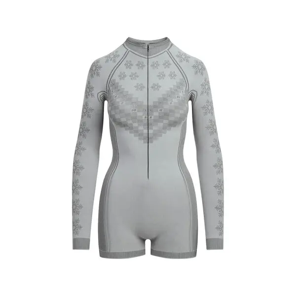 SKIMS First Layers Half Zip Onesie - Mirror Winter Fair Isle