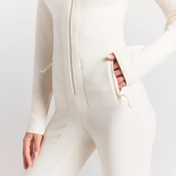 SKIMS Outdoor Fleece Catsuit - Ecru