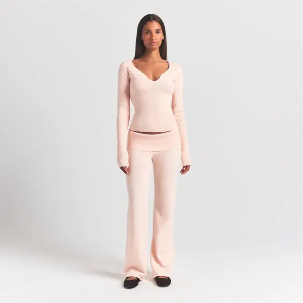 SKIMS Ribbed Long Sleeve Top - Primrose