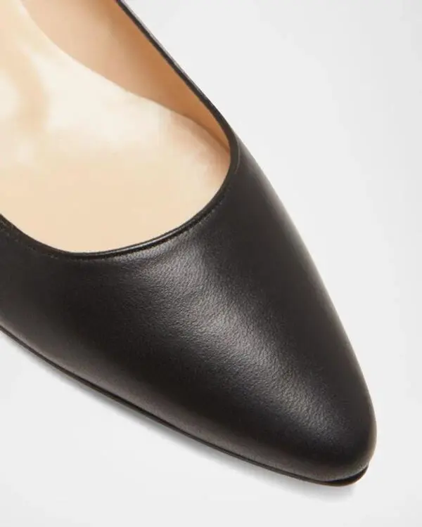 Manolo Blahnik Lanza Bb Lambskin Ballerina Flats - Black