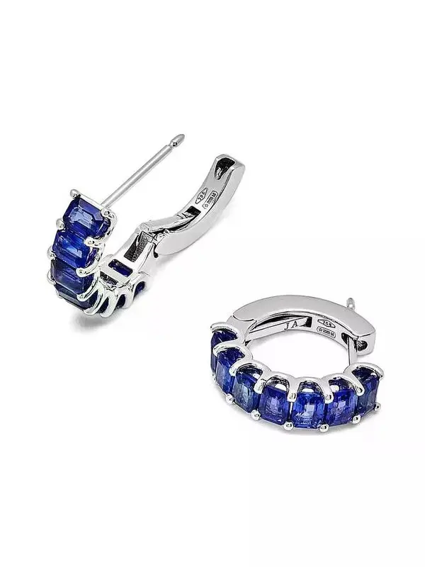JEWELS AFICIONADO Sapphire Hoop Earrings