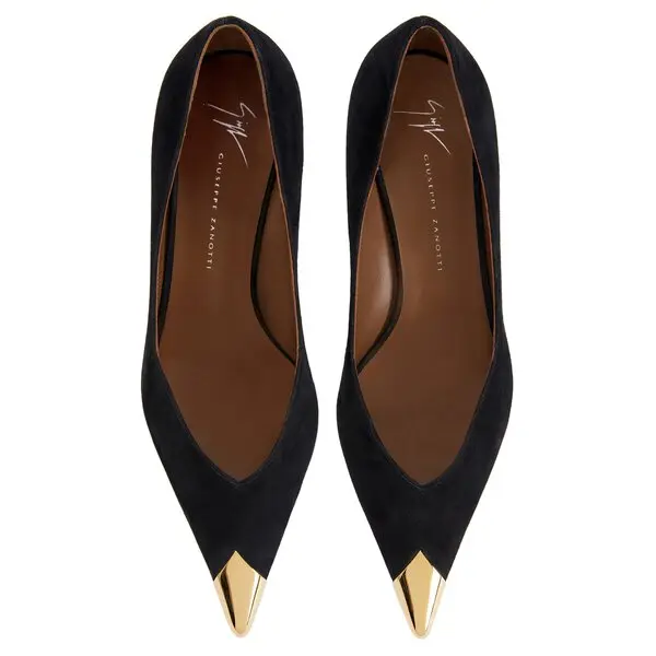 GIUSEPPE ZANOTTI Suede Pumps With Metal Detail - Black