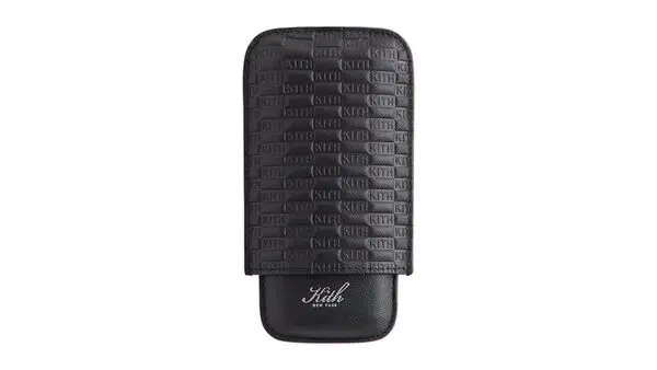 Kith Monogram Saffiano Leather Cigar Case - Black