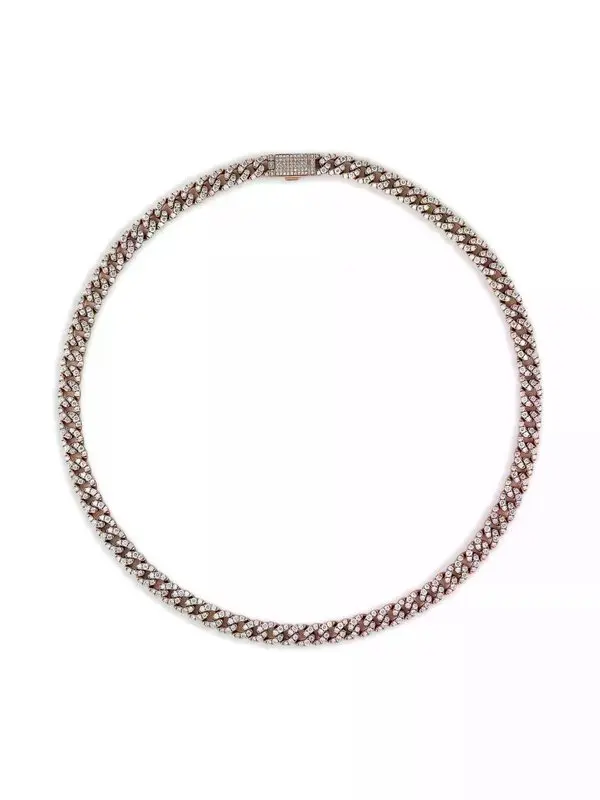 JEWELS AFICIONADO Diamond Cuban Link Necklace - Pink