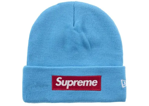 Supreme New Era Box Logo Beanie - Cyan