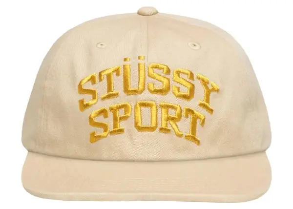 StÜssy Mid Depth Sport Snapback - Natural/gold